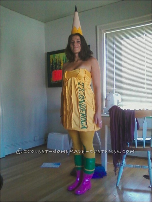Detailed Homemade Halloween Pencil Costume with Matching Crossword Detailed Homemade Halloween Pencil Costume with Matching Crossword